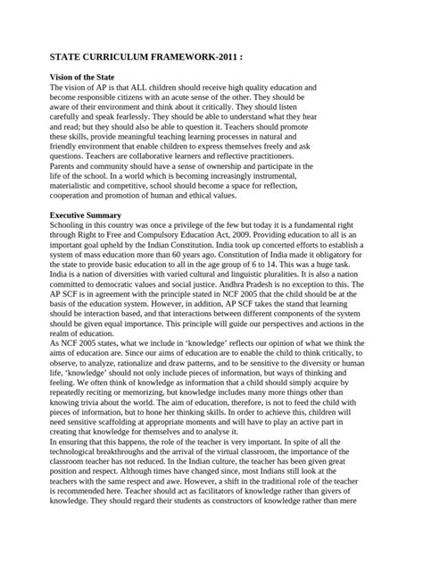 State Curriculum Framework Pdf Constructivism Philosophy Of