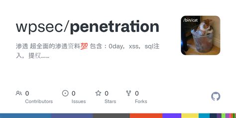 Github Wpsecpenetration 渗透 超全面的渗透资料💯 包含：0day，xss，sql注入，提权