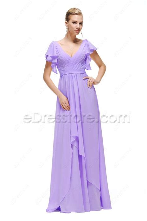 Lavender Plus Size Formal Dresses With Sleeves Edresstore
