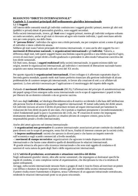 Riassunto Diritto Internazionale Di Antonio Cassese Sintesi Del Corso