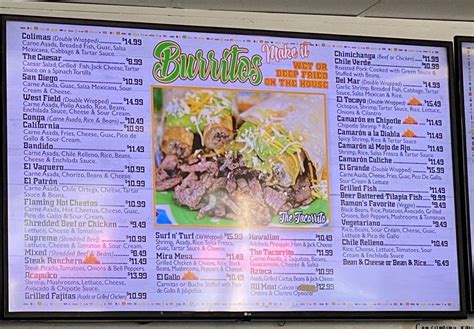 Menu El Patron Traditional Mexican Grill