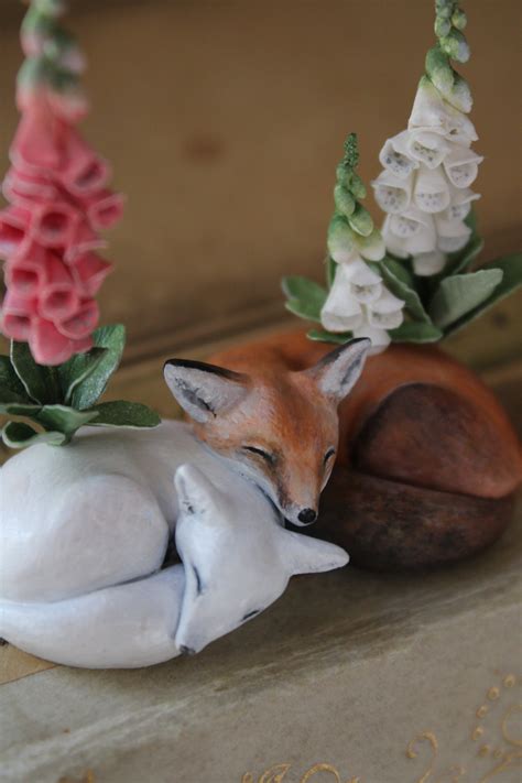 Foxglove Foxes Figurine