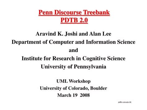 Ppt Penn Discourse Treebank Pdtb 20 Powerpoint Presentation Free