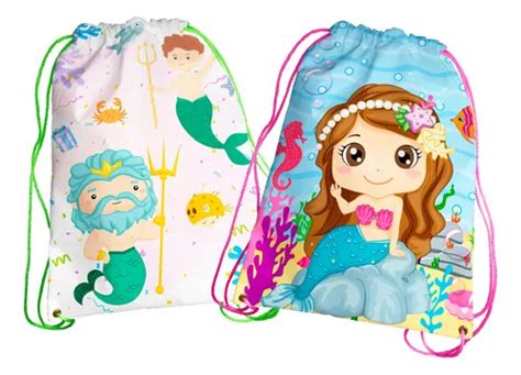 Dulcero Morral Recuerdos Fiesta Infantil Sirena 20 Pzs Envío gratis