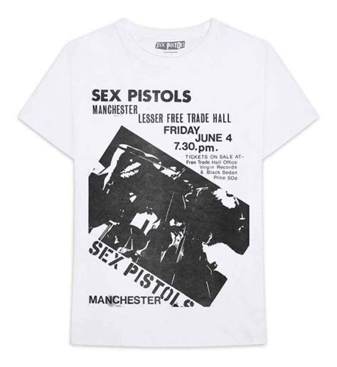 The Sex Pistols Manchester Flyer White T Shirt Merchoid