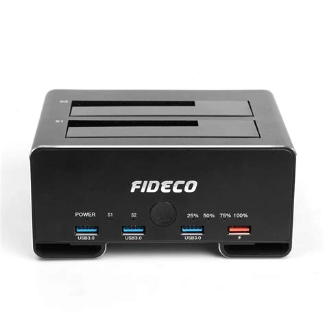 Fideco Fast Charging Usb Duplicator Dual Bay Hard Drives Disk Ssd Dock Clone Sata Usb 3 0 Hdd
