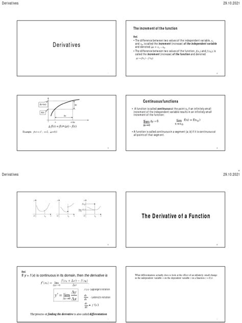 Derivatives Slides Pdf Derivative Function Mathematics