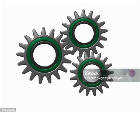흰색 배경에 고립 된 3 개의 톱니 바퀴 3d 금속 기어 3차원 형태에 대한 스톡 사진 및 기타 이미지 3차원 형태 강철 개념 Istock