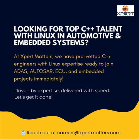 Hiring Automotive Embeddedsystems Cplusplus Linux Rtos Recruitment Xpert Matters