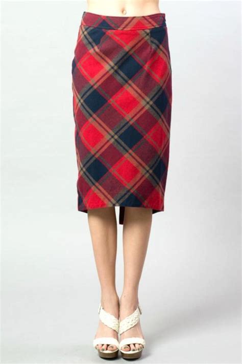 Esley Red Plaid Skirt 52 Lookastic