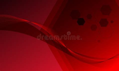 Red Lines Curve Wave Smooth Gradient Abstract Technology Background For