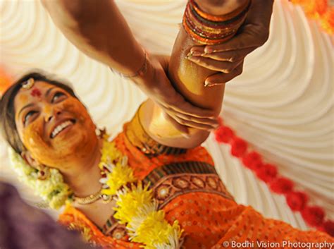 Indian Wedding Turmeric Ceremony Bride Photo 4887 Maharani Weddings
