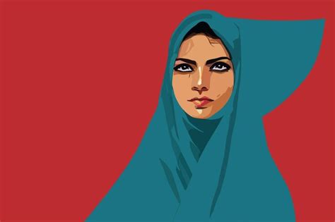 Premium Vector Proud Iranian Woman Wearing Hijab Iran Protest For Freedom