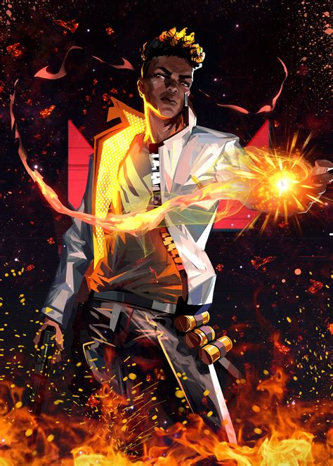 Phoenix Valorant Metal Poster Artwork Forsale Displate Valorant