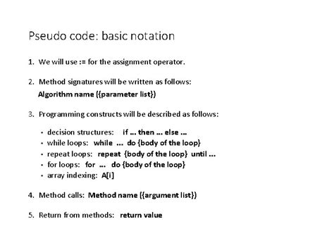 Describing Algorithms In Pseudo Code To Describe Algorithms