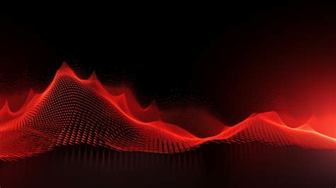 Abstract Sound Wave Torn Red Halftone Design With Scratched Dotted