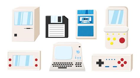 Premium Vector Set Of Old Retro Vintage Isometry Technology