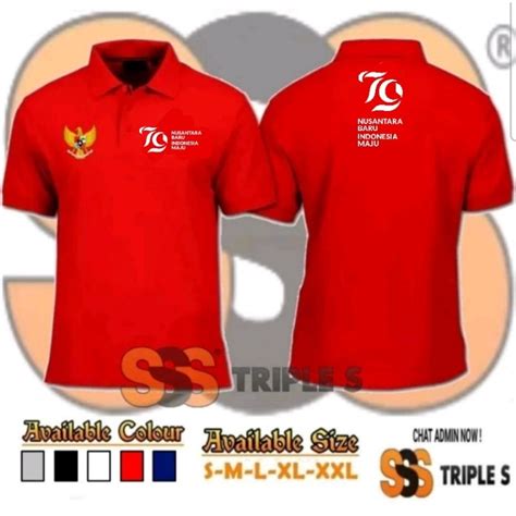 Jual POLO SHIRT KAOS KERAH HUT RI KE 79 NUSANTARA BARU INDONESIA MAJU