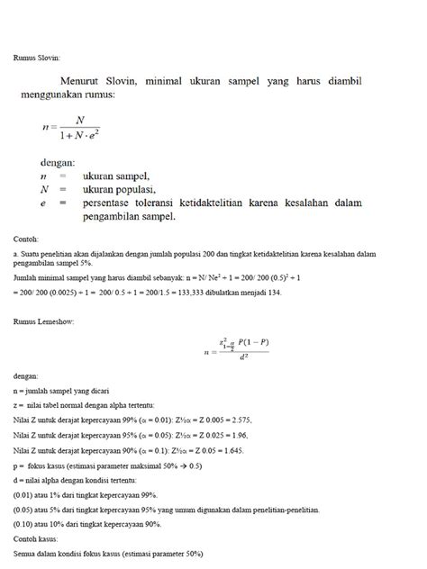 Rumus Sampel Pdf