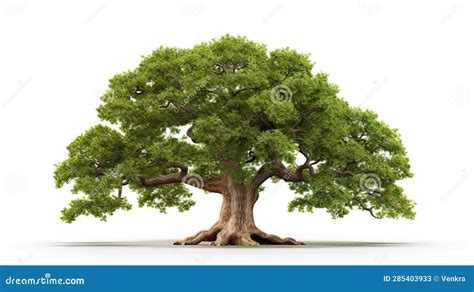 A Beautiful Oak Tree Isolated On White Background Stock Image Image Of White Generated