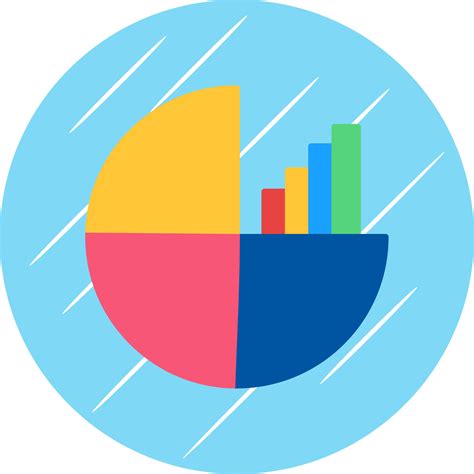 Pie Chart Flat Blue Circle Icon Vector Art At Vecteezy