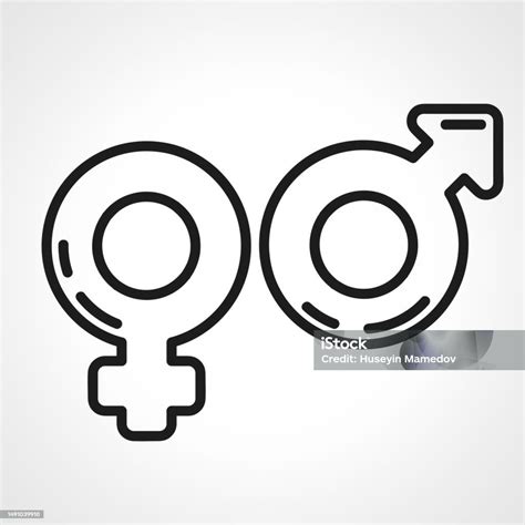 Ikon Garis Tanda Gender Ikon Linier Web Tanda Gender Perempuan Dan
