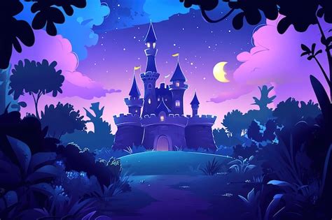 Halloween Party Background Full Moon Night Illustration Halloween