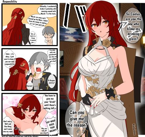 Trailblazer Caelus And Himeko Honkai And 1 More Drawn By Kulo Jawa