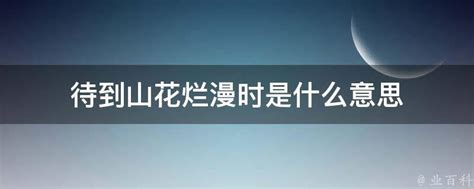 待到山花烂漫时是什么意思 业百科
