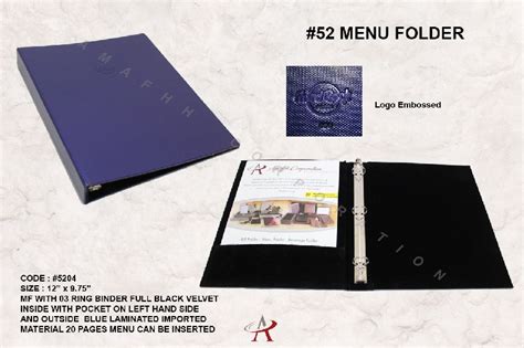 Blue Paper Laminated Menu Folder For Resorts At Rs 500 In Mumbai Id