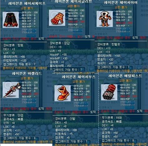 메이플스토리 인벤 신아이템옵션 추가된 장비아이템 옵션들입니다 메이플베스트팁