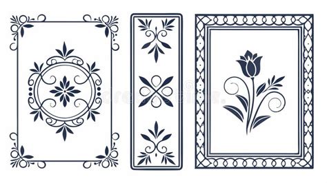Ornate Frame Corner Set Decorative Borders Elegant Frame Design Vintage Style Vector Design