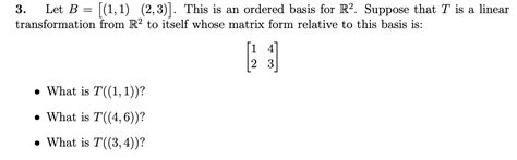 Solved Transformation From R2 ﻿to Itself Whose Matrix Form