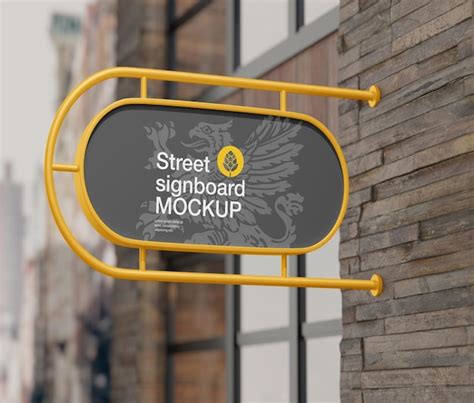 Premium Psd Street Signboard Wall Mockup