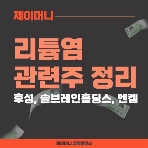 리튬염 관련주 후성 솔브레인홀딩스 엔켐 주가ft 전해액 네이버 블로그