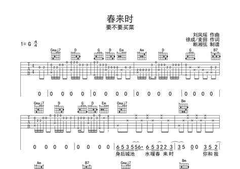 春来时吉他谱 要不要买菜 G调吉他弹唱谱 琴谱网
