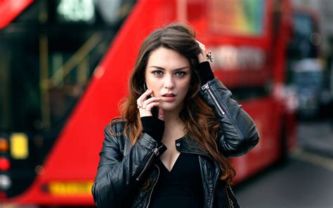 Women Model Long Hair Imogen Dyer Actress Brunette Cleavage
