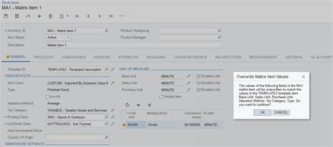 [22r2] import matrix items template items using import scenario