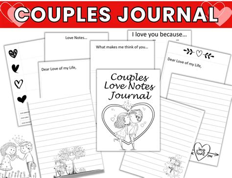 Pass Back And Forth Love Notes Journal For Couples Printable