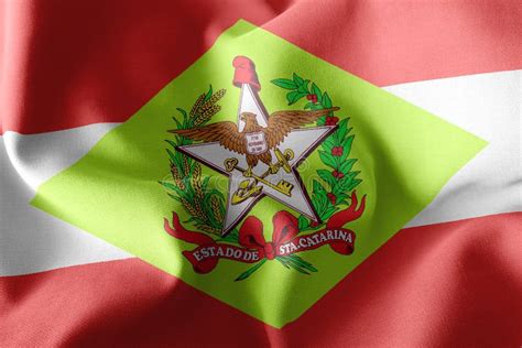 3D Illustration Flag Of Santa Catarina Is A State Of Brazil Wav Stock
