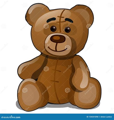 Urso De Peluche Macio Do Brinquedo Isolado No Fundo Branco Ilustra O