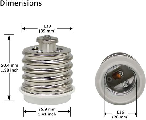 EX39 Adapter Use A E26 Bulb In A Ex39 Socket E39 To E26 Socket Adapter 6 Pack Use Any E26