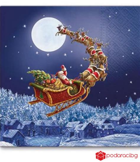 Коледни салфетки Дядо Коледа с шейна Коледни покривки и салфетки