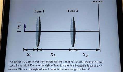 solved an object is 30 cm in front of converging lens 1 that