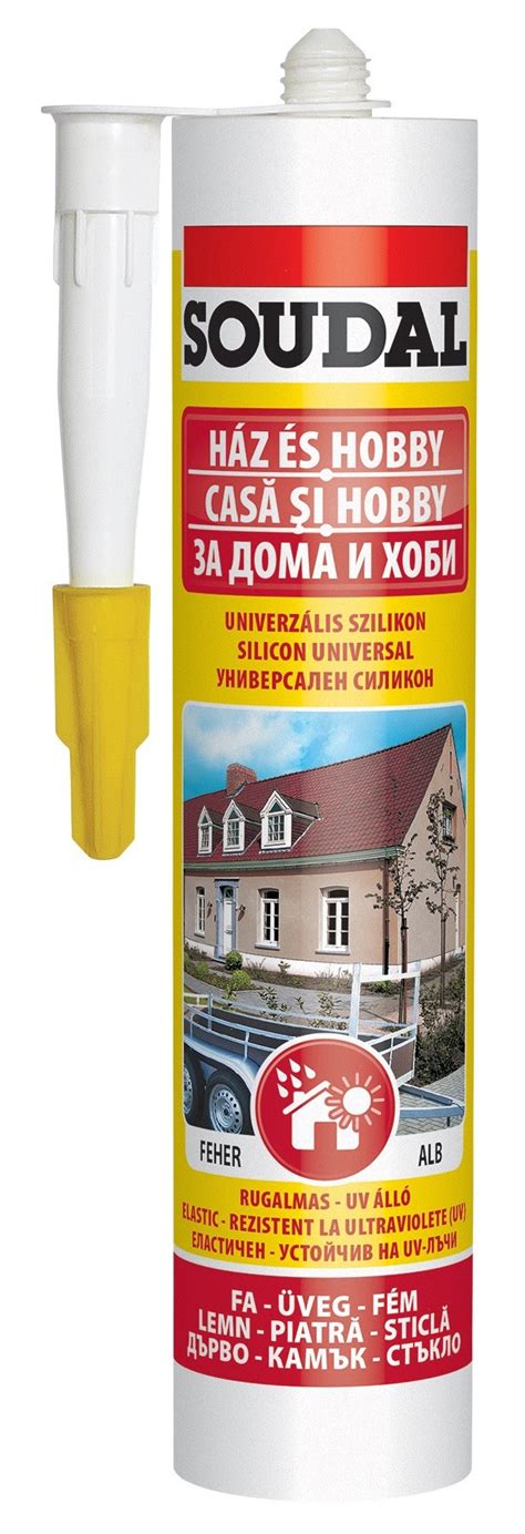 Универсален строителен силикон Soudal бял 280мл - PRAKTIS