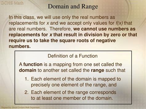 Ppt Lesson 82 Evaluating Functions Domain And Range Powerpoint