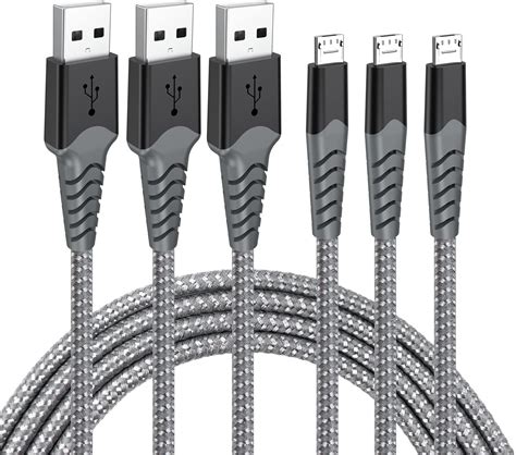 Ahgeiiy Micro Usb Cable 2m 3pack Micro Usb Charger Cable Nylon Braided Android Charger Cable