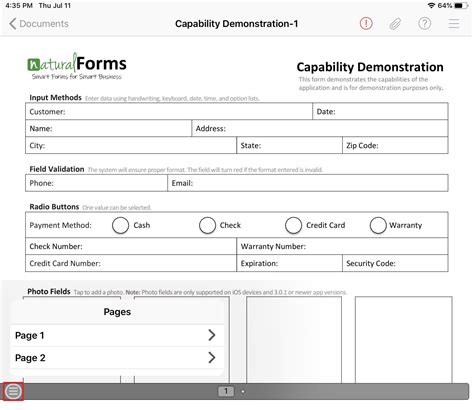 Page Settings Naturalforms Support