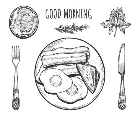 Eggs On Breakfast Still Life Stock Vector Illustration Of Good
