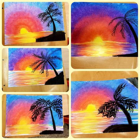Pastel Sunset Summer Art Projects Ocean Art Projects Beach Art Projects